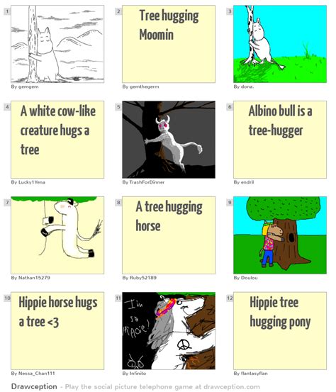 Tree Hugging Moomin Drawception