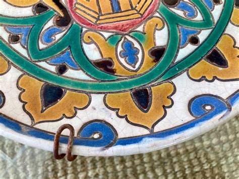Italian Glazed Terra Cotta Castle Wall Plates A Pair For Sale At 1stdibs