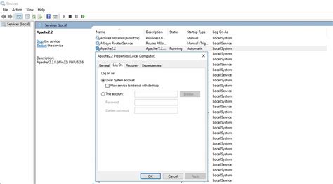 Apache Change Run User From Nt Authority System To AD User Apache