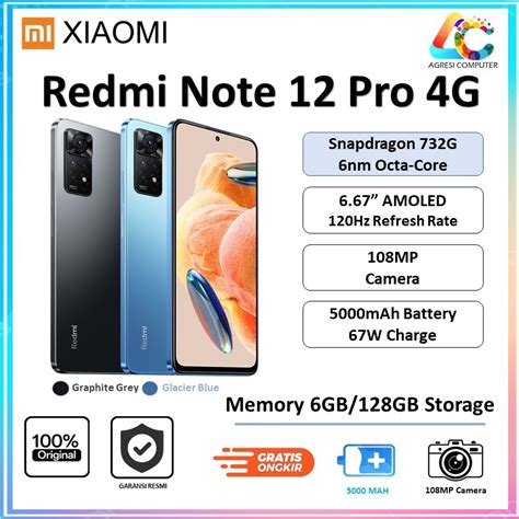 Jual Xiaomi Redmi Note 12 Pro 4g 6128gb Snapdragon 732g 120hz