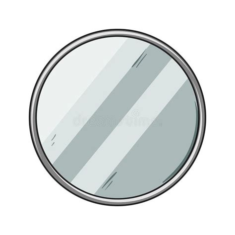 Round Wall Mirror Cartoon Vector Illustration Stock Vector