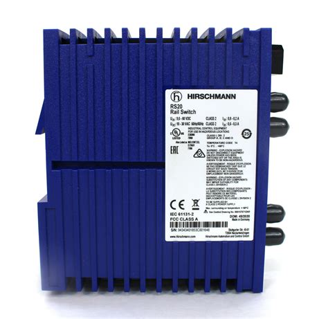 Hirschmann Rs20 0800m4m4sdap 8 Port Fast Ethernet Compact Rail Switch