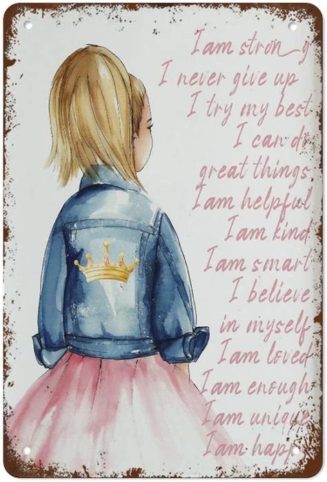 Personalized Name Positive Affirmations Wall Artgirls Bedroom