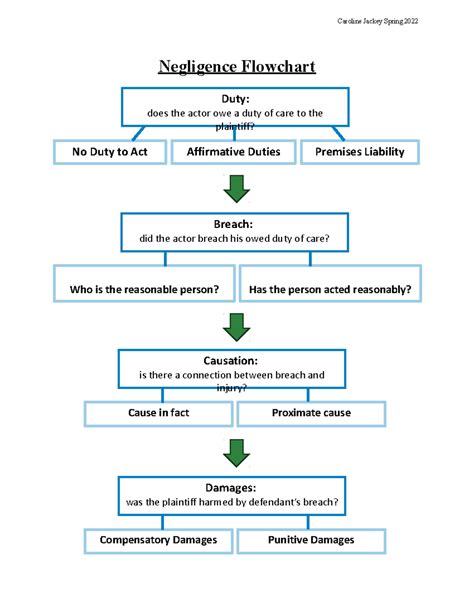 Torts Ii Outline Jeff Brauch Negligence Flowchart Duty