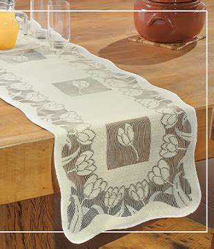 Caminho De Mesa Renda Tulipa Cor Bege 0 40 X 1 50 M 30017 Shopcare Home