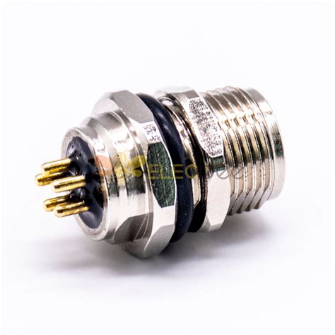 M8 5pin B Coding Female Panel Mount Pcb Waterproof Straight Connector
