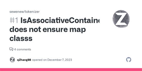 Isassociativecontainer Does Not Ensure Map Classs · Issue 1 · Sewenewtokenizer · Github