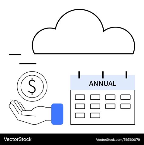 Cloud Based Subscription Model With Hand Vector Image