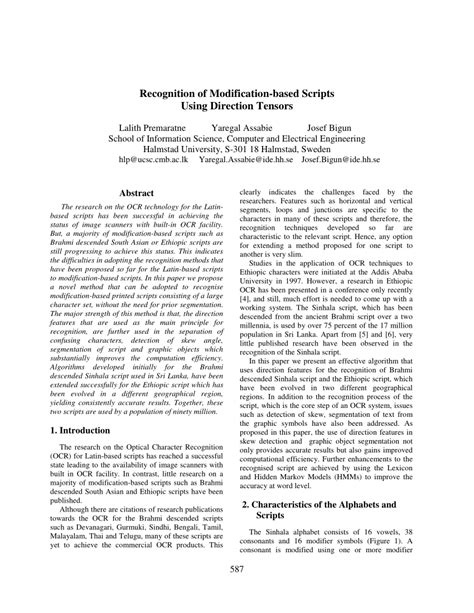 Pdf Recognition Of Modification Based Scripts Using Direction Tensors