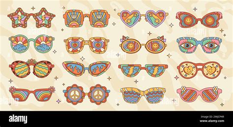 Retro Outfit Groovy Funky Sunglasses And Hippie Eyewear Sunglasses With