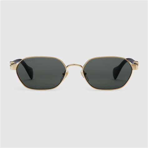 Round Frame Sunglasses Yellow Gold Toned Metal Gucci® Gucci® Nz