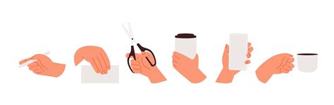 Premium Vector Cartoon Hands And Gestures With Different Objects