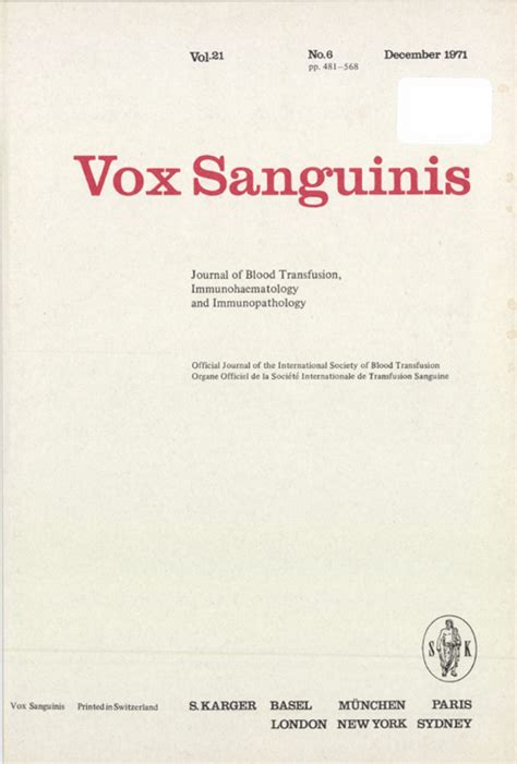 Human Igg Subclasses In Maternal And Fetal Serum Vox Sanguinis