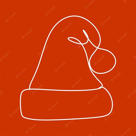 Premium Vector Santa Hat Line Art Vector Illustration