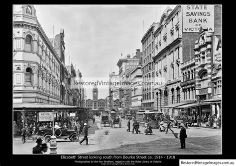 Elizabeth St Looking South From Bourke 1914 18 Restored Vintage Images