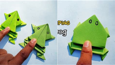 2 Easy Paper Jumping Frog 2 Simple Origami Frog Diy