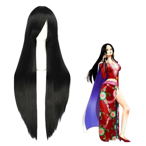 원피스 Boa Hancock 100cm 검은 코스프레 가발 Cosplaymade Korea