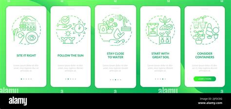 Gardening Tips Green Gradient Onboarding Mobile App Screen Stock Vector Image And Art Alamy