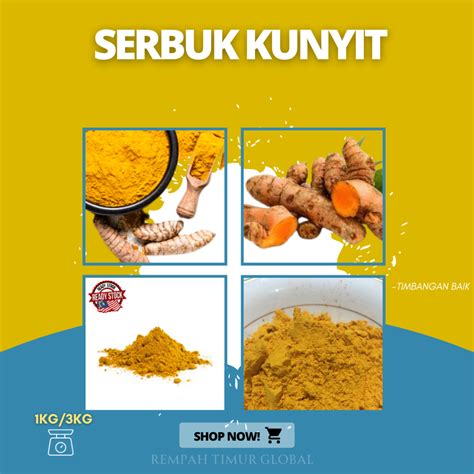 SERBUK KUNYIT ASLI TEMPATAN KUNYIT REMPAH KUNYIT KUNYIT ASLI KG Shopee Malaysia