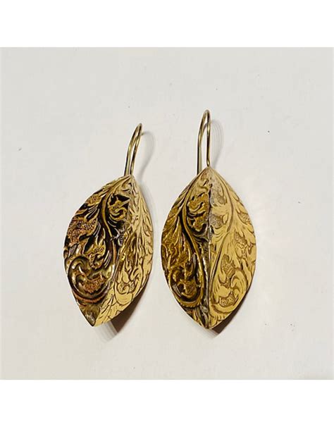 Brass Antique Vietnam Bombshell Earrings Villages Calgary