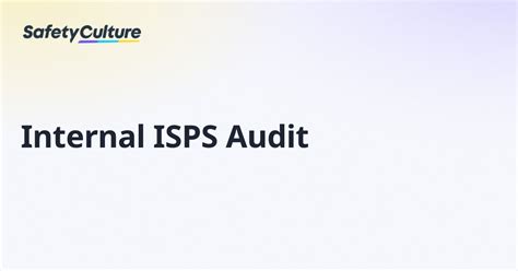 Internal Isps Audit Free Template