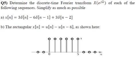 Solved Q Determine The Discrete Time Fourier Transform Chegg