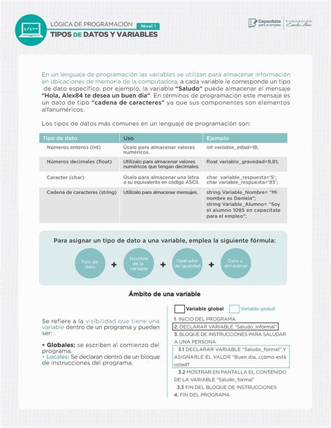 Tipos de datos y variables LÓGICA DE PROGRAMACIÓN Nivel TIPOS DE DATOS Y VARIABLES Se