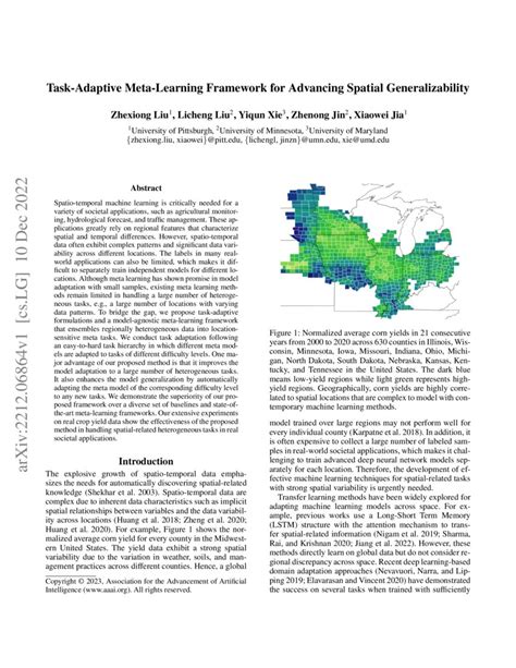 Task Adaptive Meta Learning Framework For Advancing Spatial