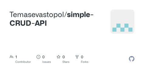 GitHub Temasevastopol Simple CRUD API