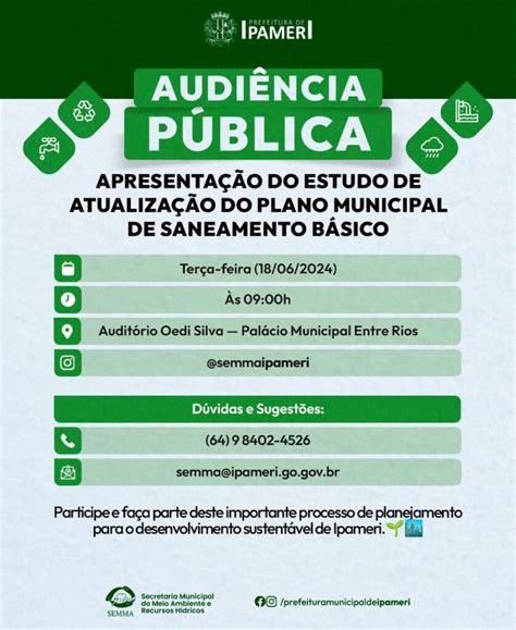 Audiência Pública Plano Municipal De Saneamento Básico Prefeitura