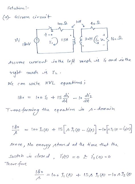 Solved No Energy Is Stored In The Circuit At The Time That The Switch