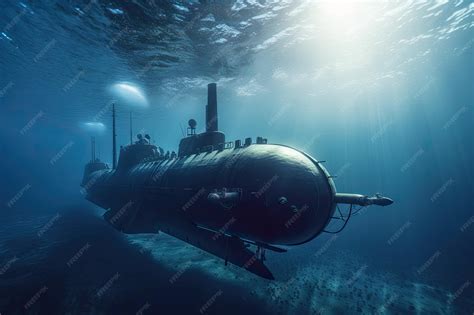 Submarine Underwater Side View
