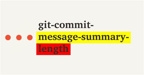 Git Commit Message Summary Length Oletsdev