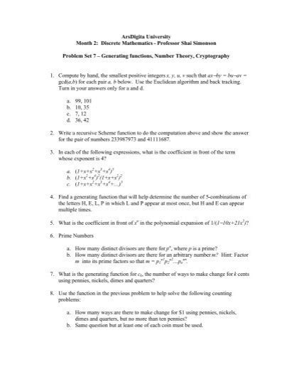problem set 7 arsdigita university