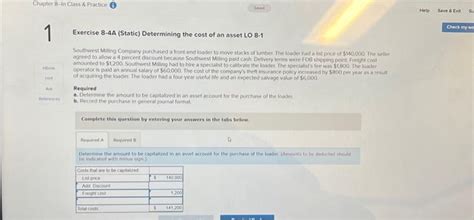 Solved Exercise A Static Determining The Cost Of An Chegg