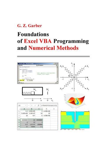 foundations of excel vba programming and numerical methods g z garber