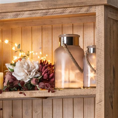 Frosted Glass Led Lantern Large Brown And Ginger