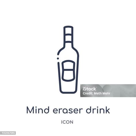음료 개요 컬렉션에서 선형 마음 지우개 음료 아이콘입니다 얇은 라인 마음 지우개 음료 벡터 흰색 배경에 고립 마음 지우개 음료 유행 그림 0명에 대한 스톡 벡터 아트 및