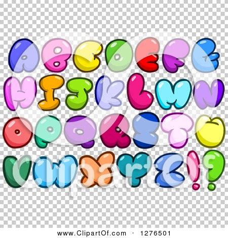 Clipart Of Colorful Cartoon Comic Bubble Capital Alphabet Letters Royalty Free Vector