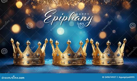 Epiphany Day Or Dia De Reyes Magos Poster Concept Stock Illustration