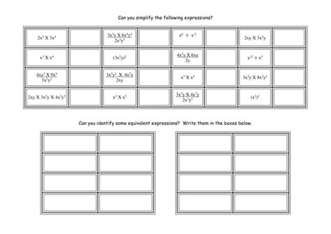 Simplifying Expressions With Powers Teaching Resources