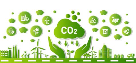 청정 에너지를 사용하여 Co2 배출량을 줄이고 평면 아이콘 벡터 일러스트레이션으로 기후 변화 문제를 줄이는 개념 웹 배너를 위한