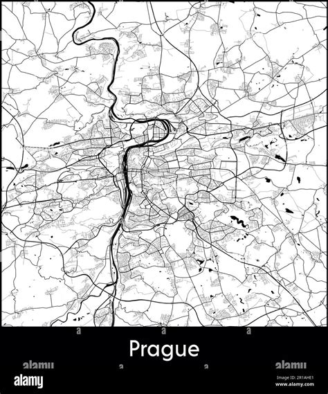City Map Europe Czech Republic Prague Vector Illustration Stock Vector