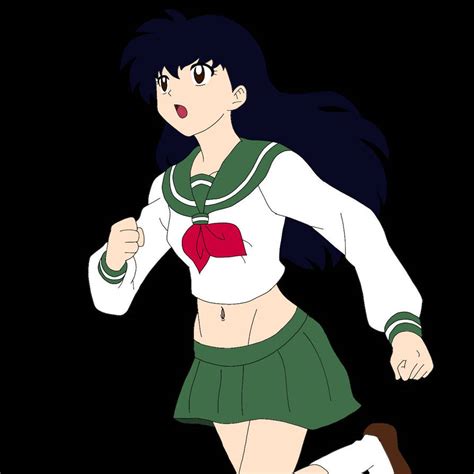 Kagome Running In Her Midriff Belly Button By Jokingbrianx On Deviantart