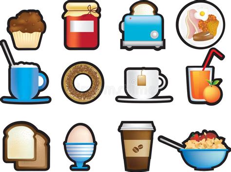 Iconos Del Desayuno Ilustración Del Vector Ilustración De Lata 9448034