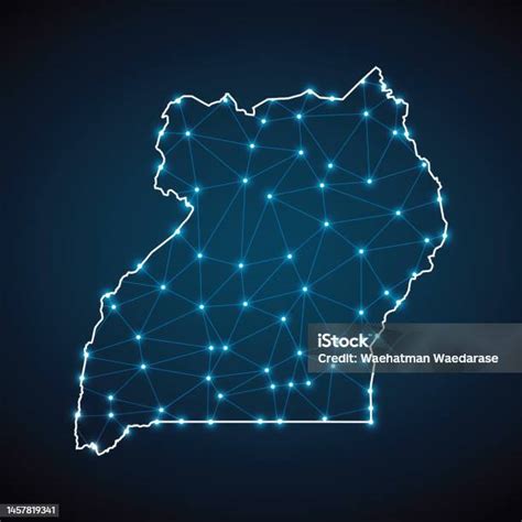 다각형 와이어 프레임 낮은 폴리 메쉬에서 우간다의지도 0명에 대한 스톡 벡터 아트 및 기타 이미지 0명 3차원 형태 가리키기 Istock