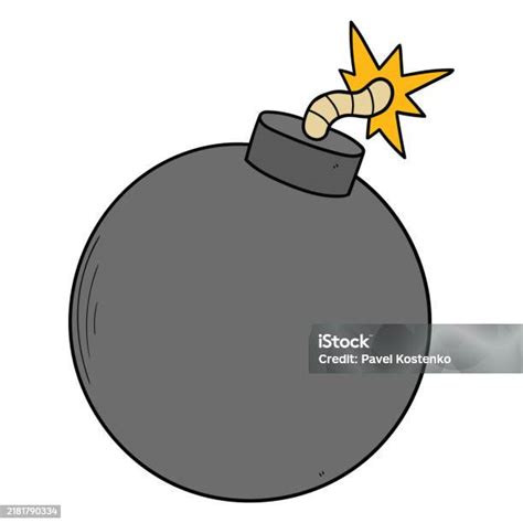 Hand Drawn Cartoon Bomb On A White Background Stock Illustration ...