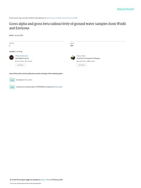 Gross Alpha And Gross Beta Radioactivity Of Ground Pdf Ionizing Radiation Nuclear Physics