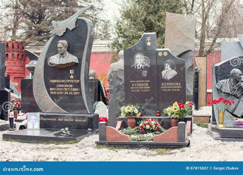 Moscow Russia 3 March 2017 Novodevichy Cemetery The Most Famous