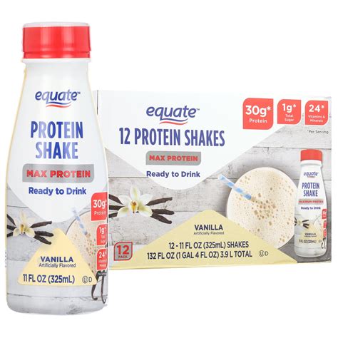 Equate Max Protein Nutrition Shake Vanilla 11 Fl Oz 12 Count